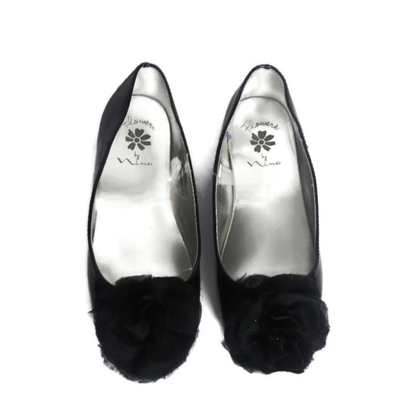 Nina | Shoes | Nina Girls Patent Leather Ballet Fabric Rose Shoe | Poshmark